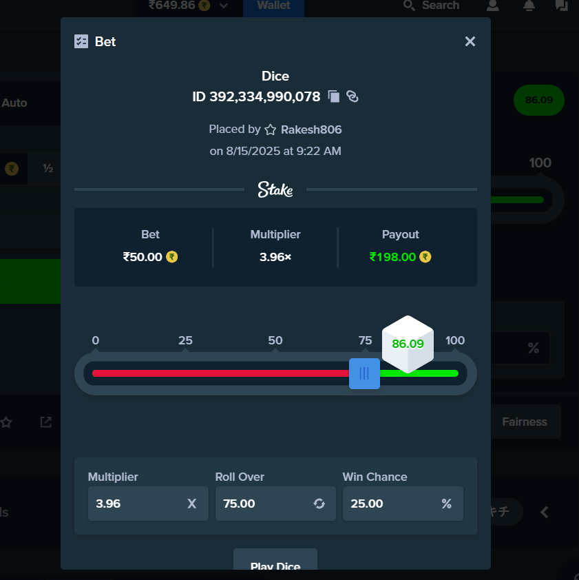 💰 [$8,000] Stake's Birthday #12: Win dice with a 75 rollover - Page 2 ...