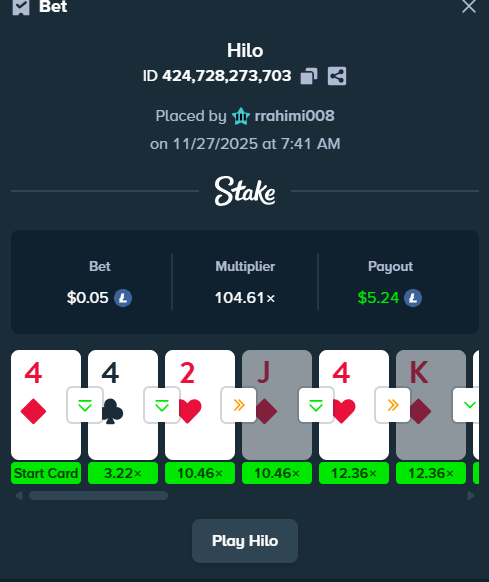 💰$3,000 Royal Club of Originals | Hilo 🃏 - Page 17 - Casino - Stake Forum